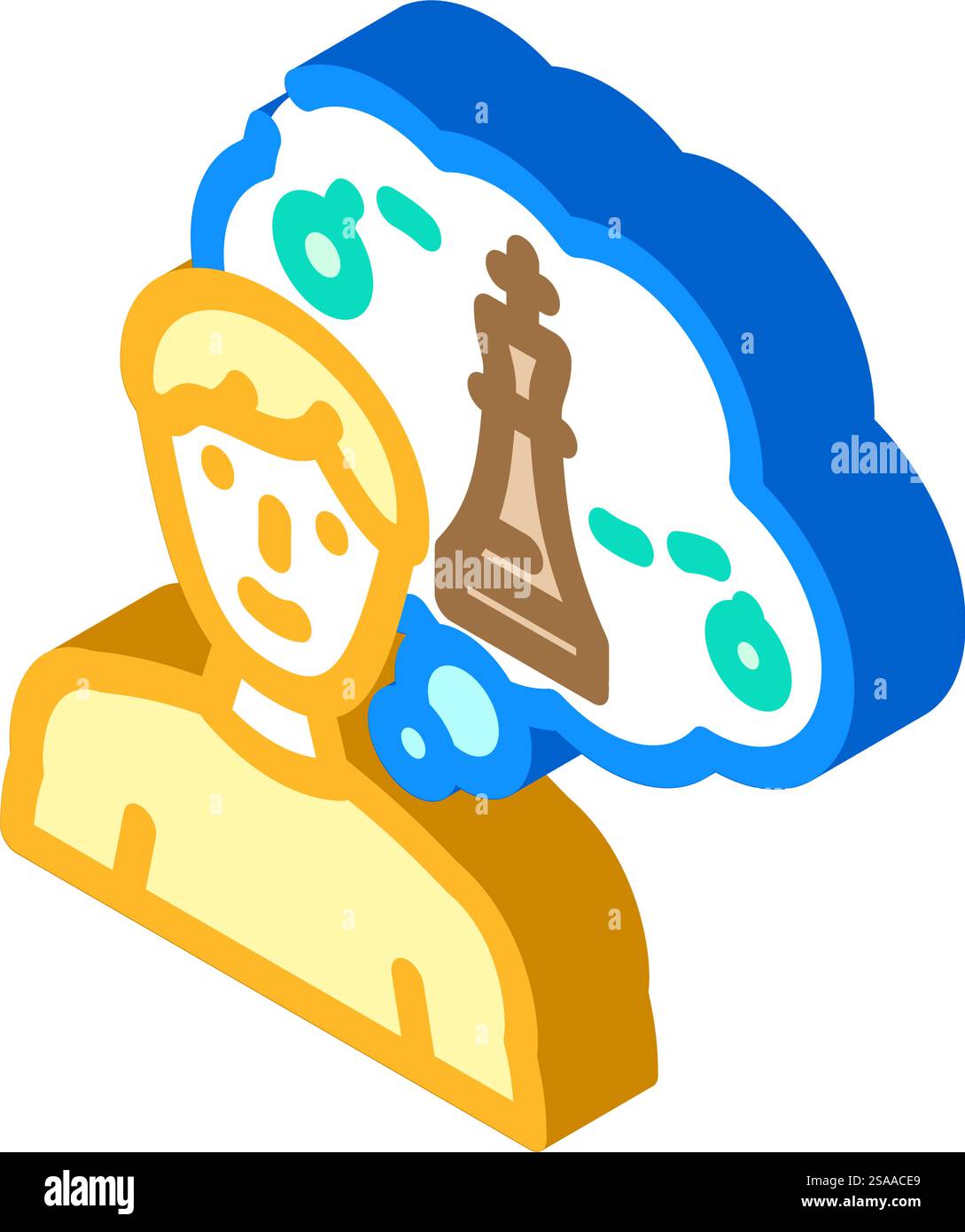 strategic thinking success life isometric icon vector. strategic ...