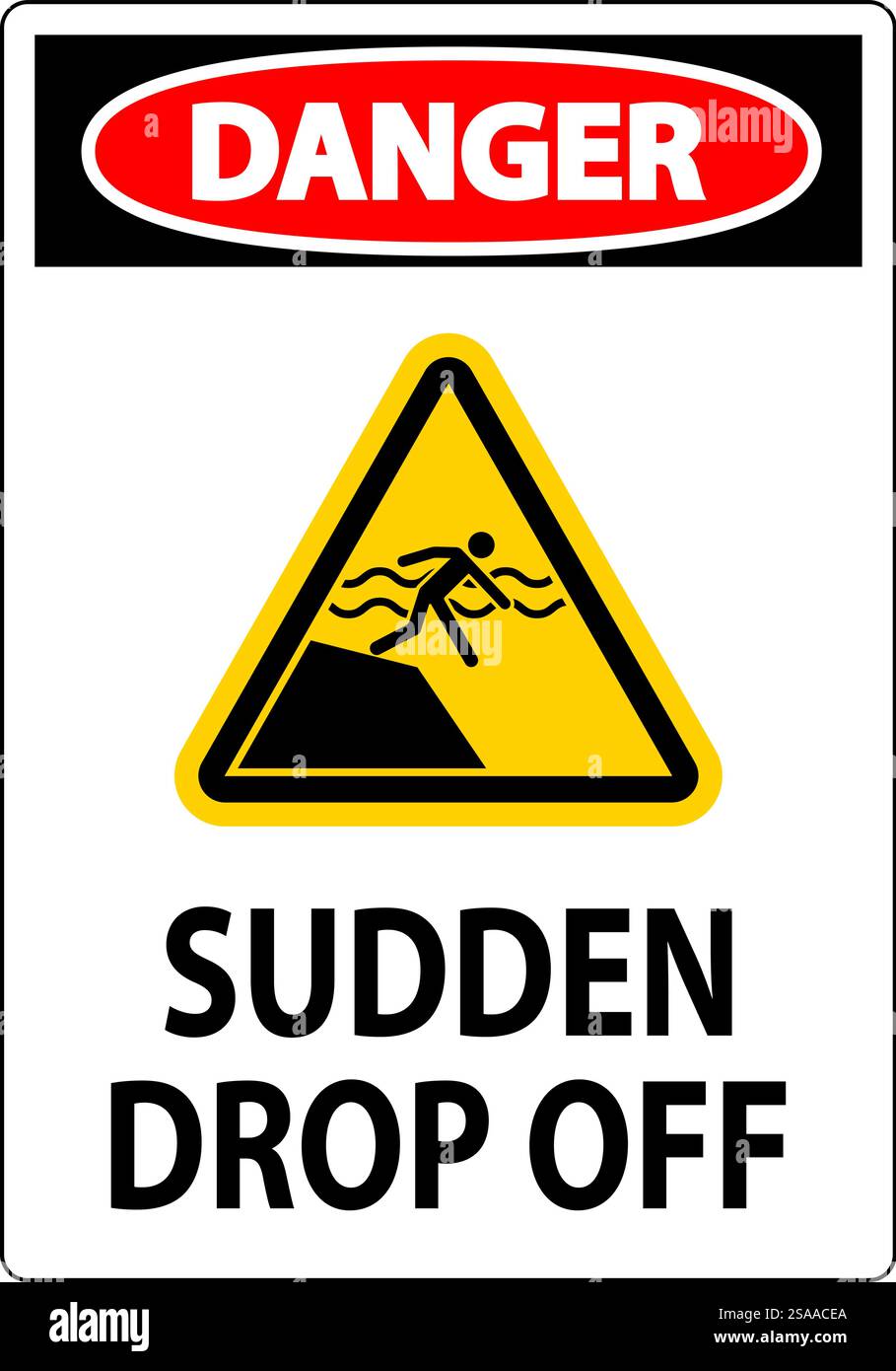 Danger Sign Sudden Drop Off Stock Vector Image & Art - Alamy