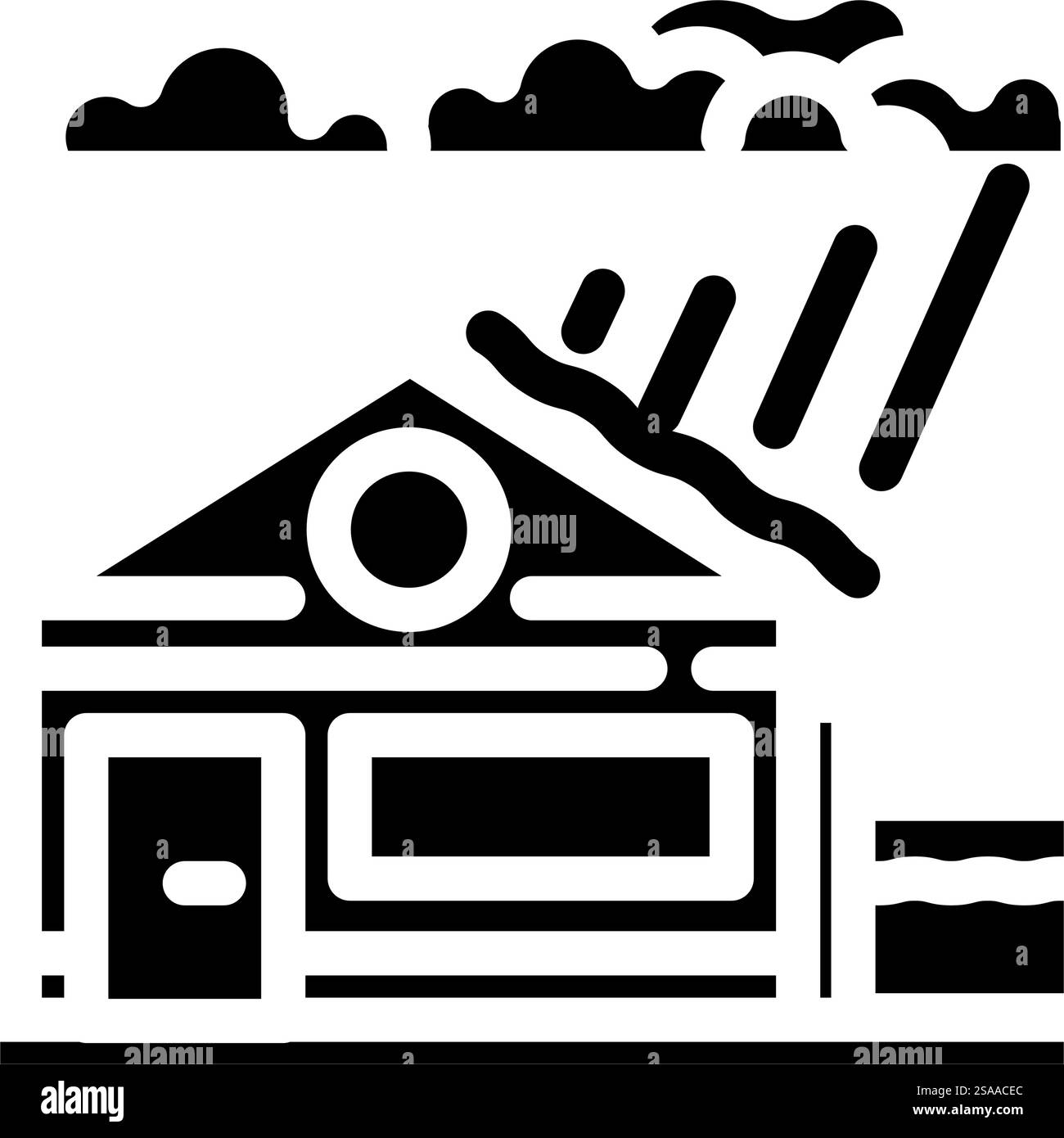 rainwater harvesting green building glyph icon vector. rainwater ...