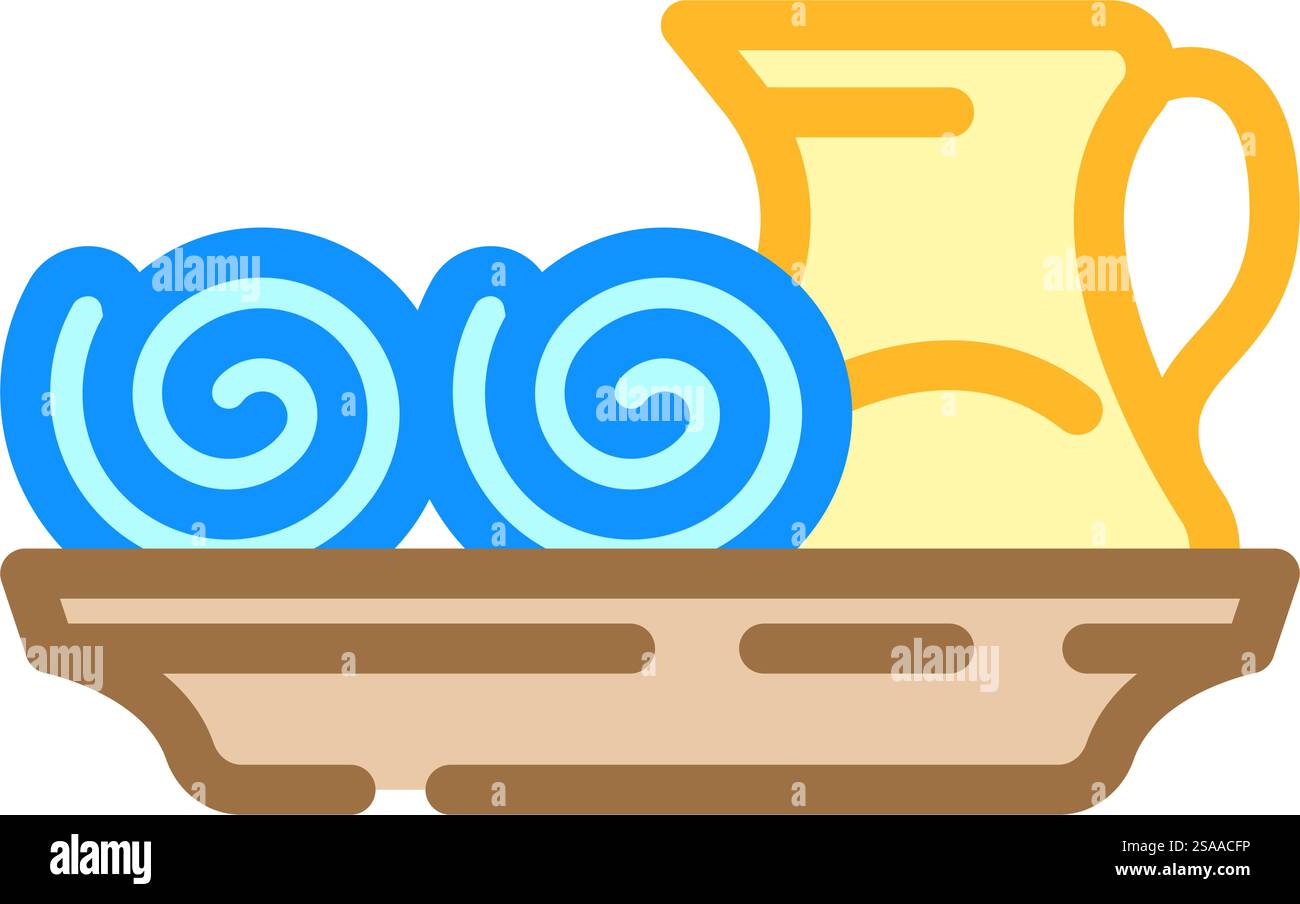 hot towel spa therapy treatment color icon vector. hot towel spa ...