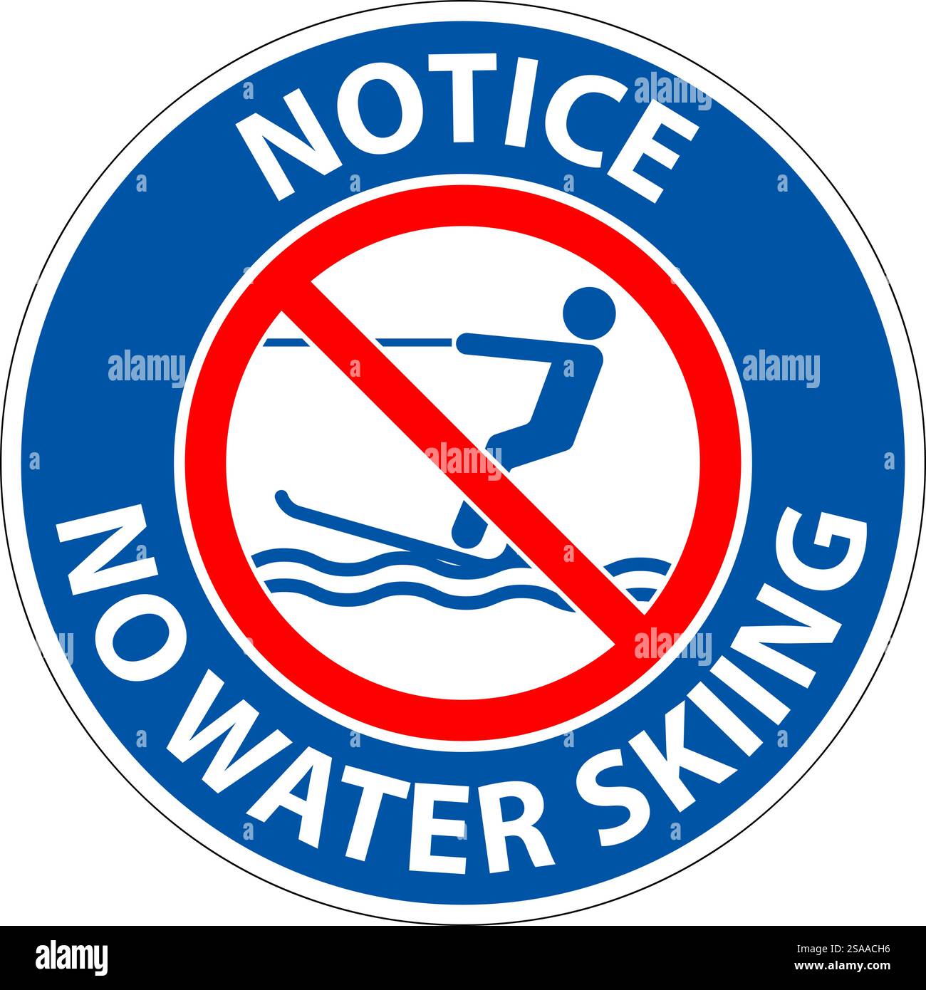 Water Safety Sign Attention, No Water Skiing Stock Vector Image & Art ...