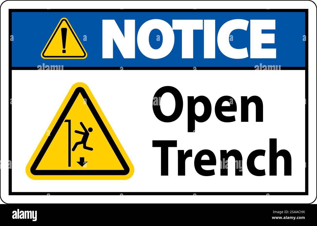Notice Sign Open Trench Stock Vector Image & Art - Alamy