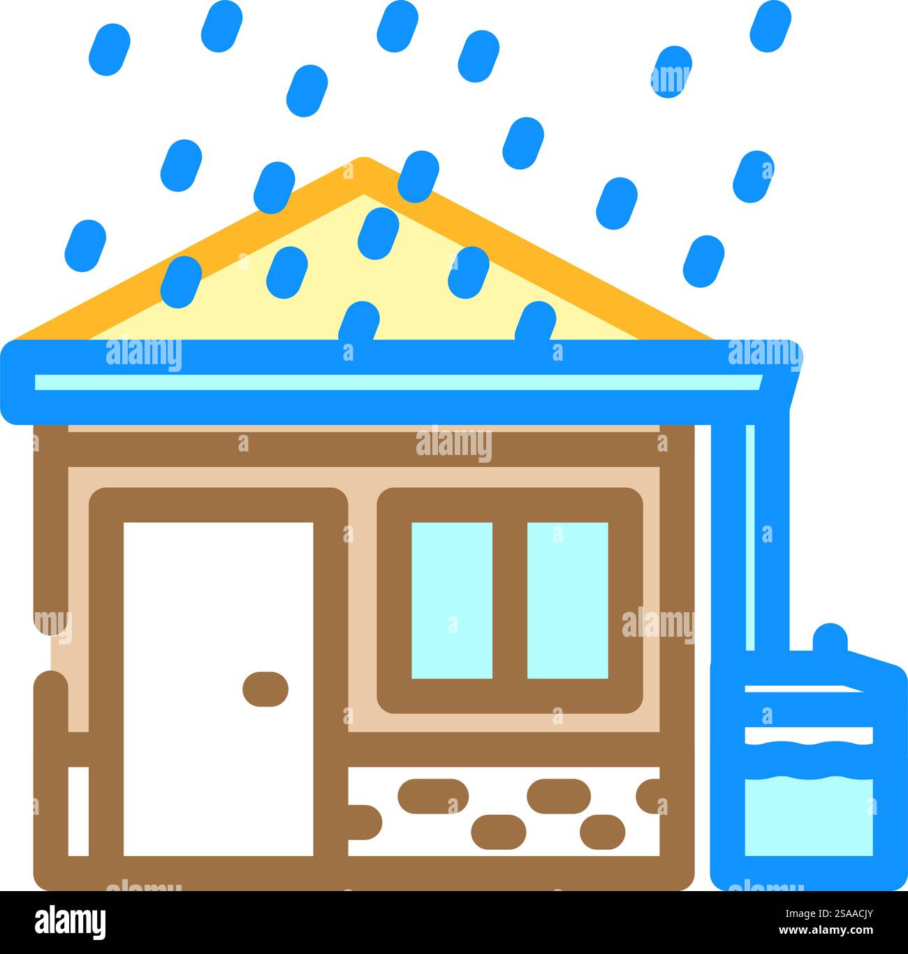rainwater harvesting water saving color icon vector. rainwater ...