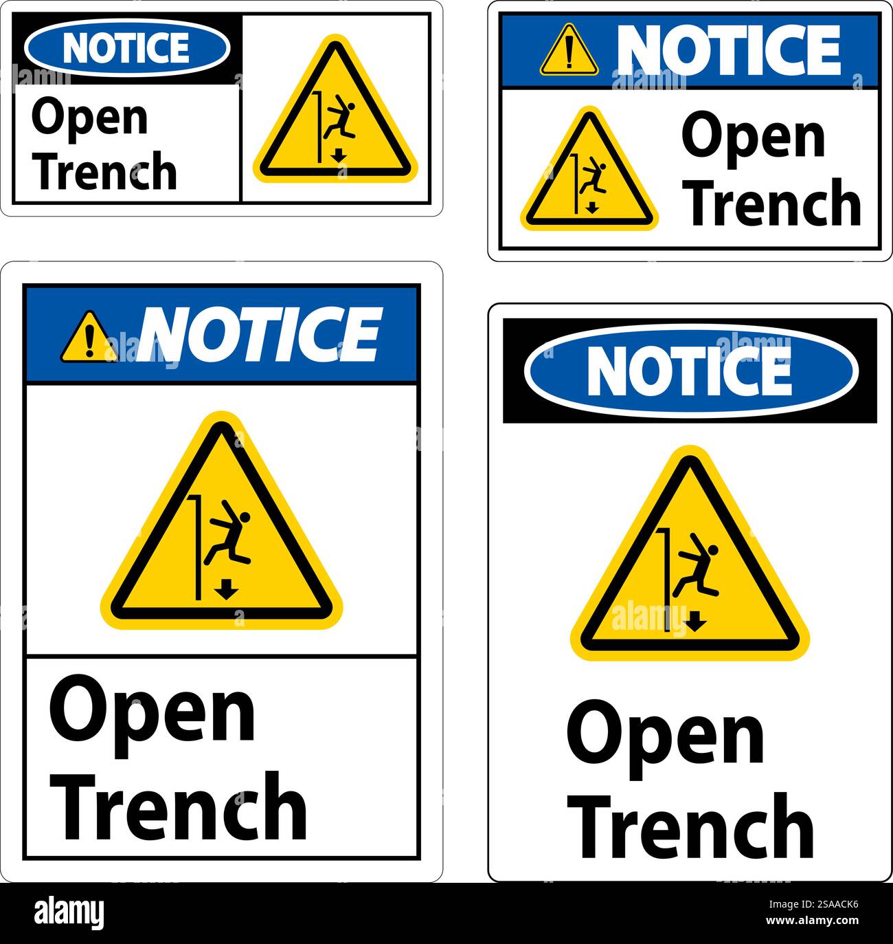 Notice Sign Open Trench Stock Vector Image & Art - Alamy