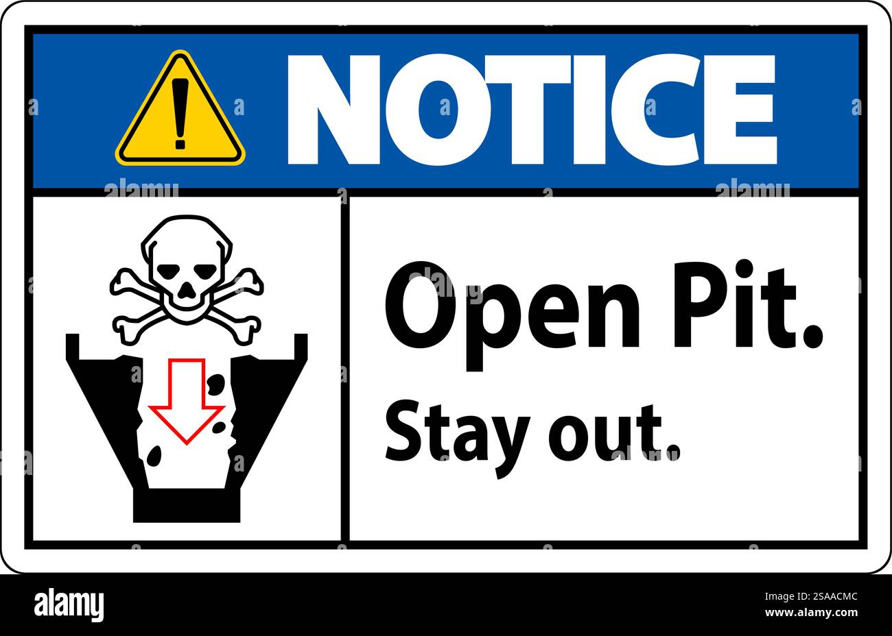 Notice Sign Open Pit, Stay Out Stock Vector Image & Art - Alamy