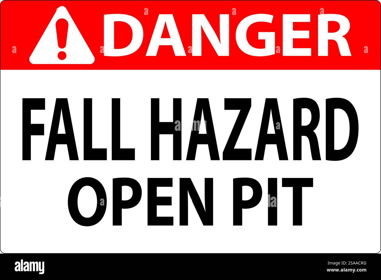 Danger Sign Fall Hazard - Open Pit Stock Vector Image & Art - Alamy