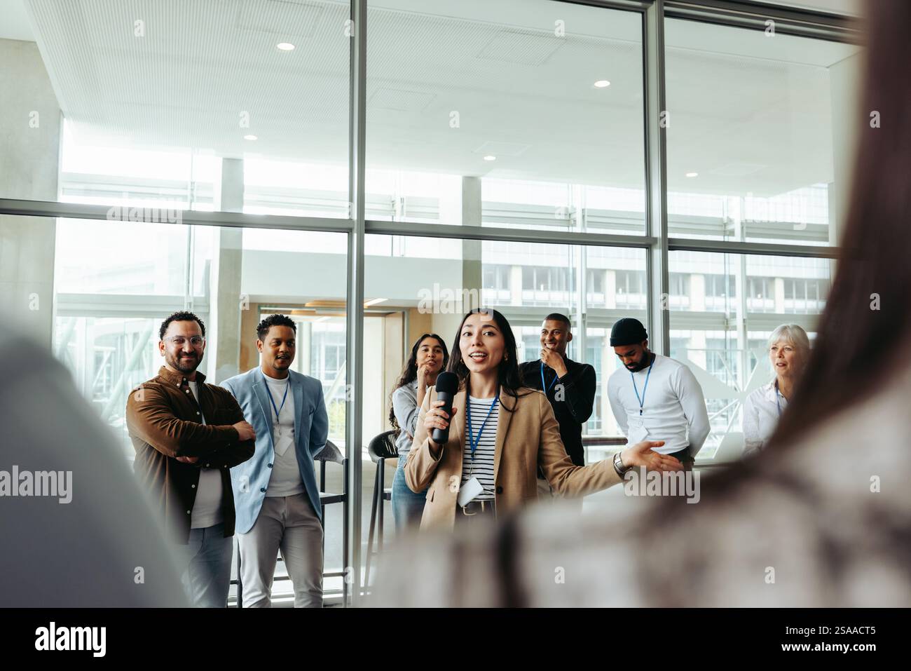 Team members attentively participating hi-res stock photography and ...