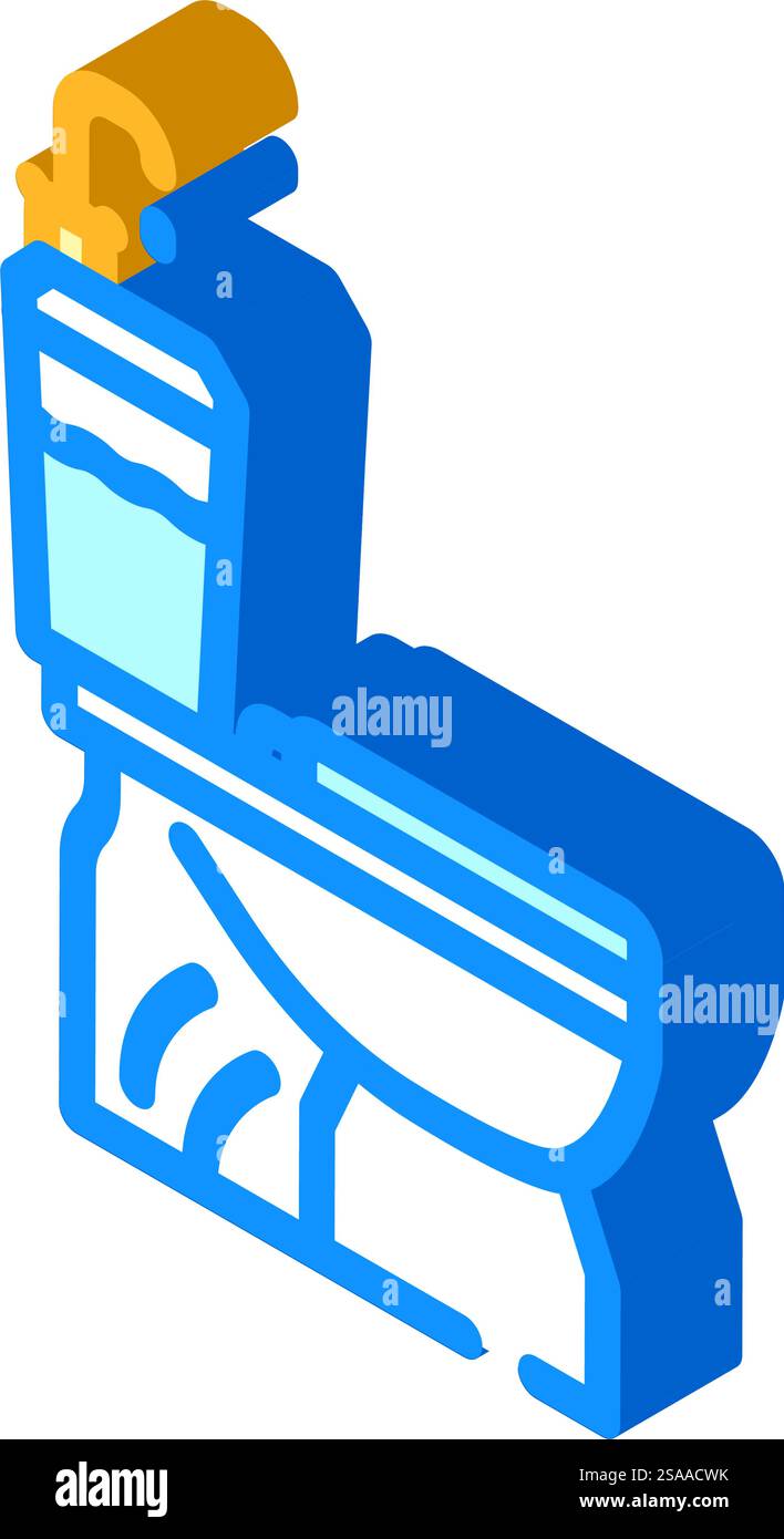 efficient toilet water saving isometric icon vector. efficient toilet ...