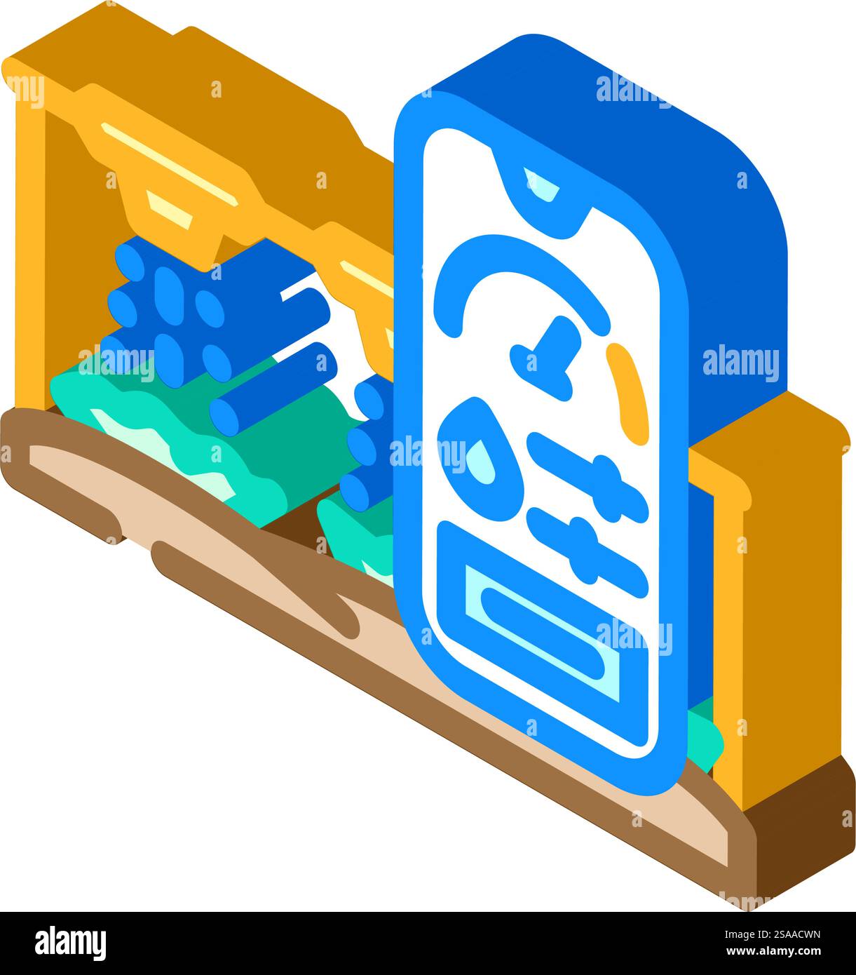 smart irrigation water saving isometric icon vector. smart irrigation ...