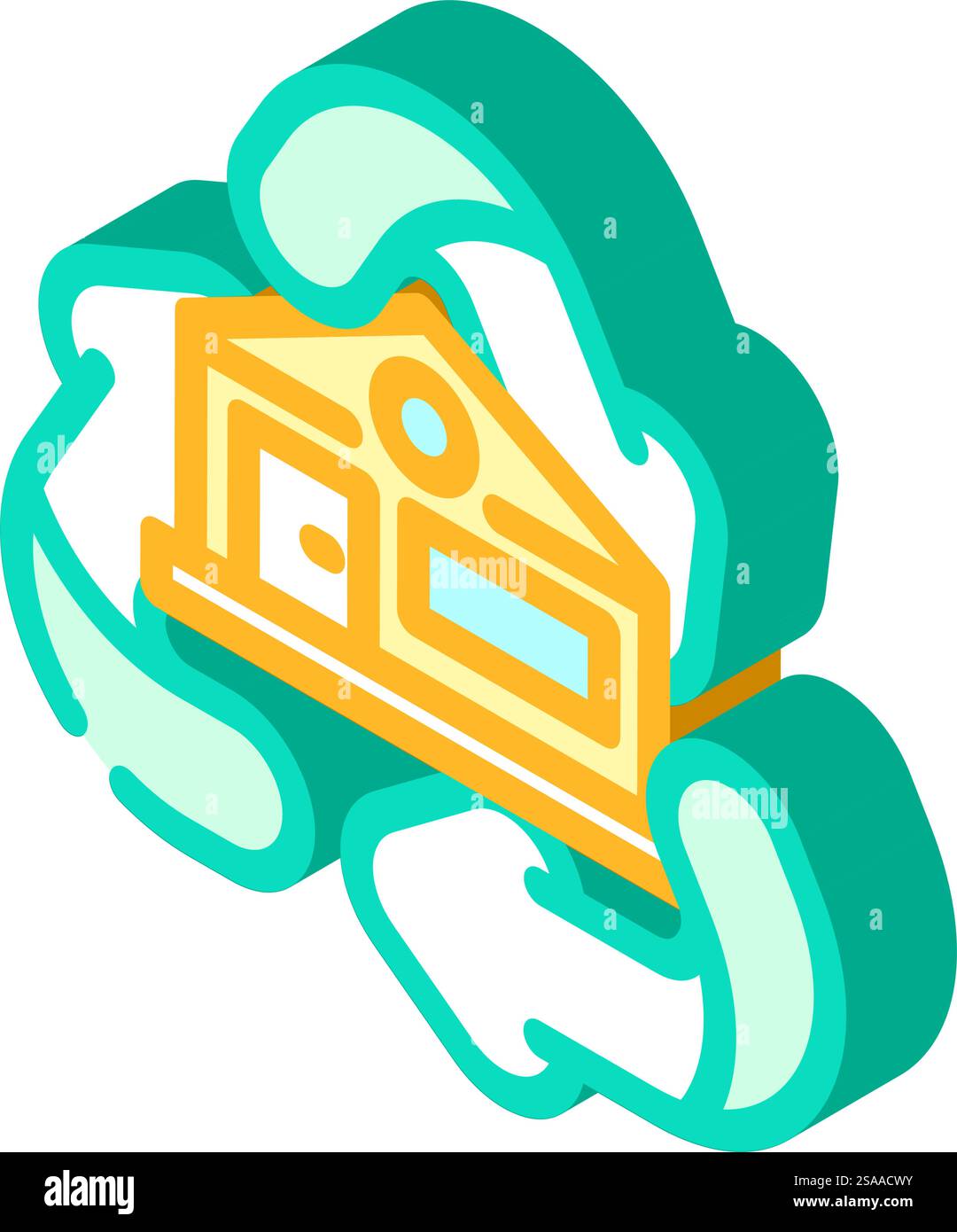 recycled materials green building isometric icon vector. recycled ...