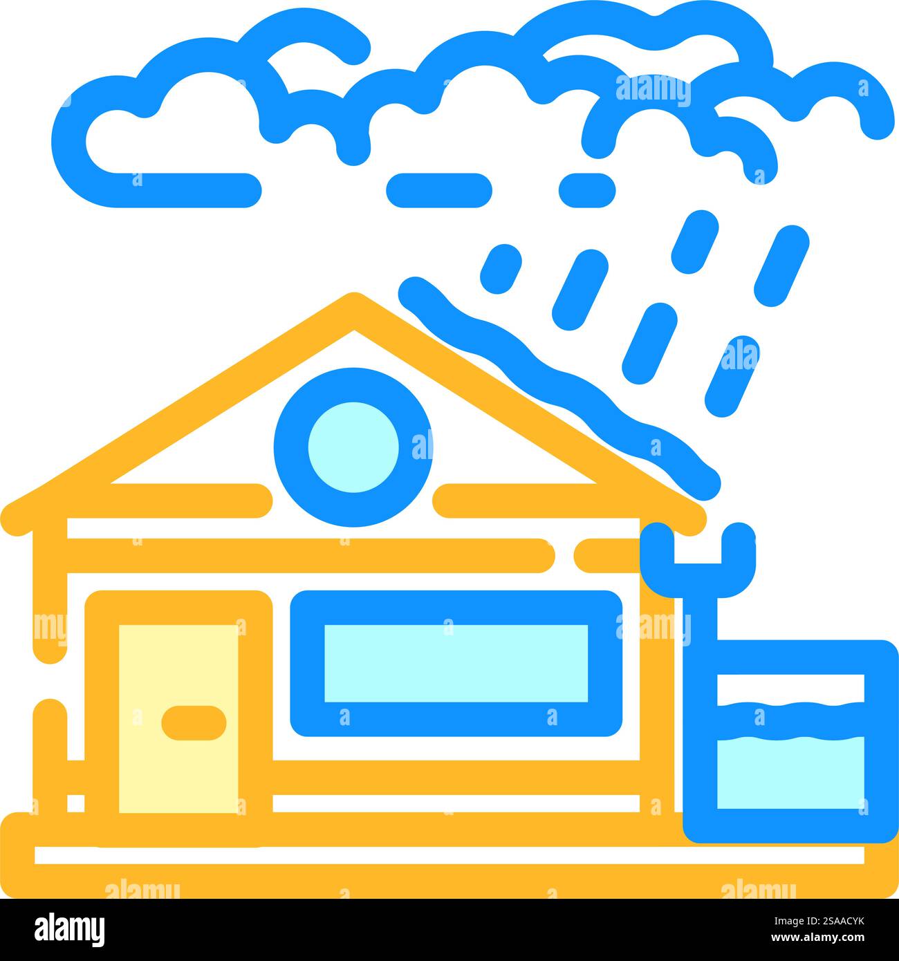 rainwater harvesting green building color icon vector. rainwater ...
