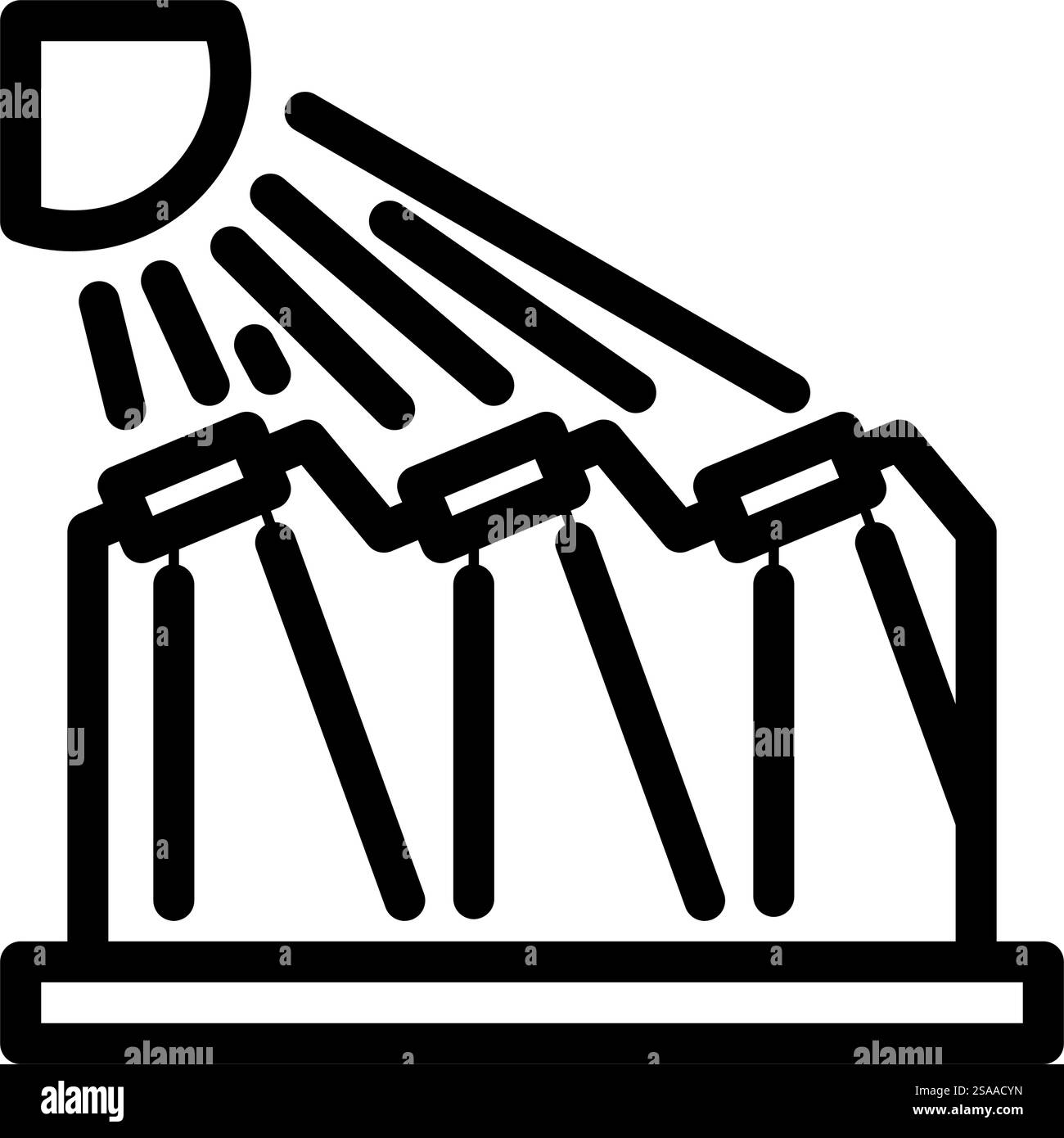 daylight harvesting green building line icon vector. daylight ...