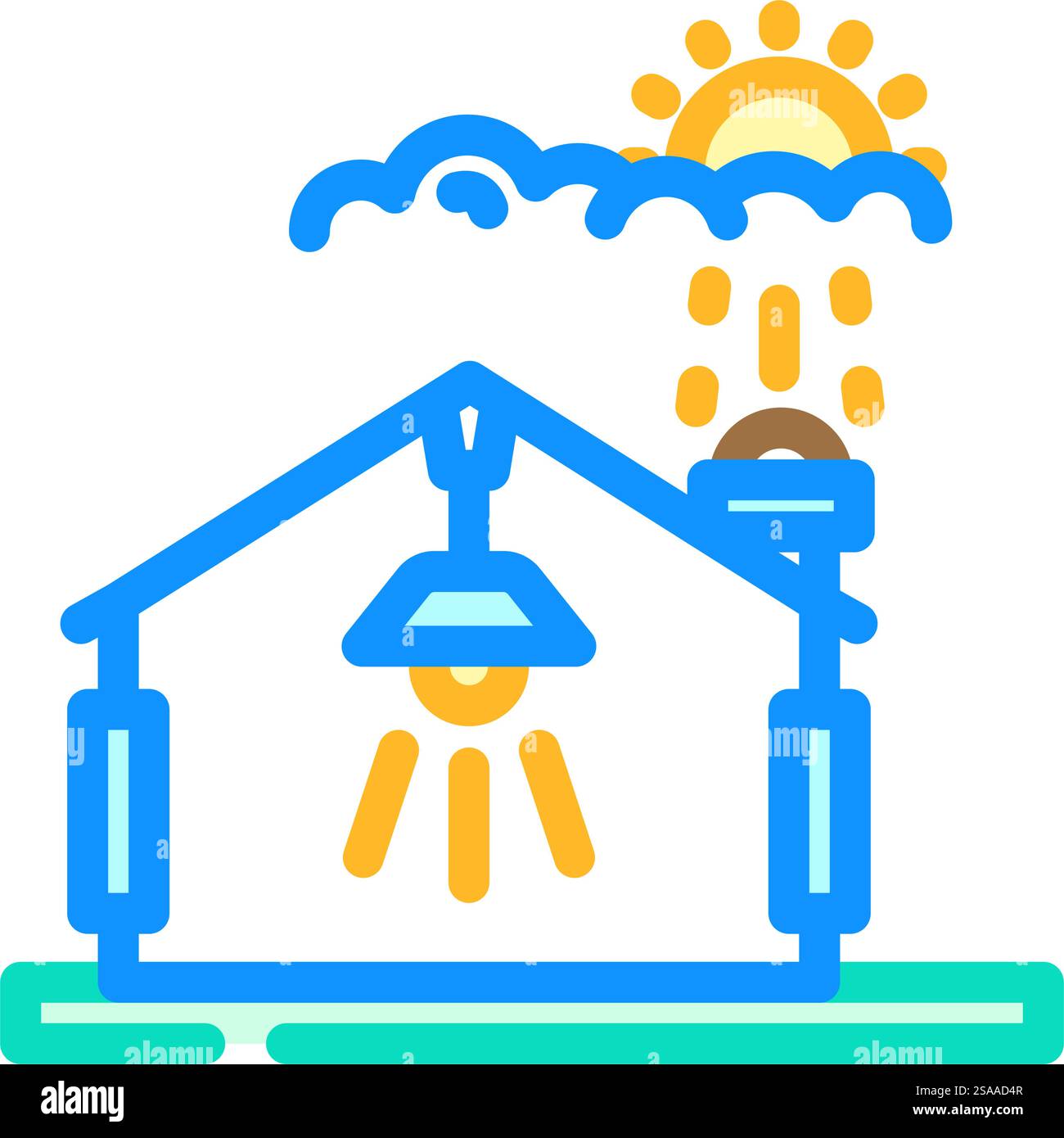 daylight sensor lighting control color icon vector. daylight sensor ...