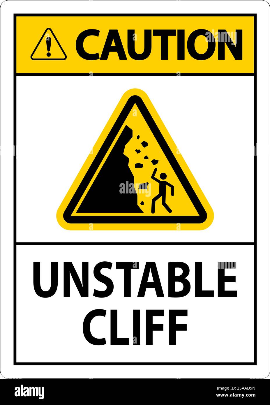 Water Safety Sign, Caution - Unstable Cliff Stock Vector Image & Art ...