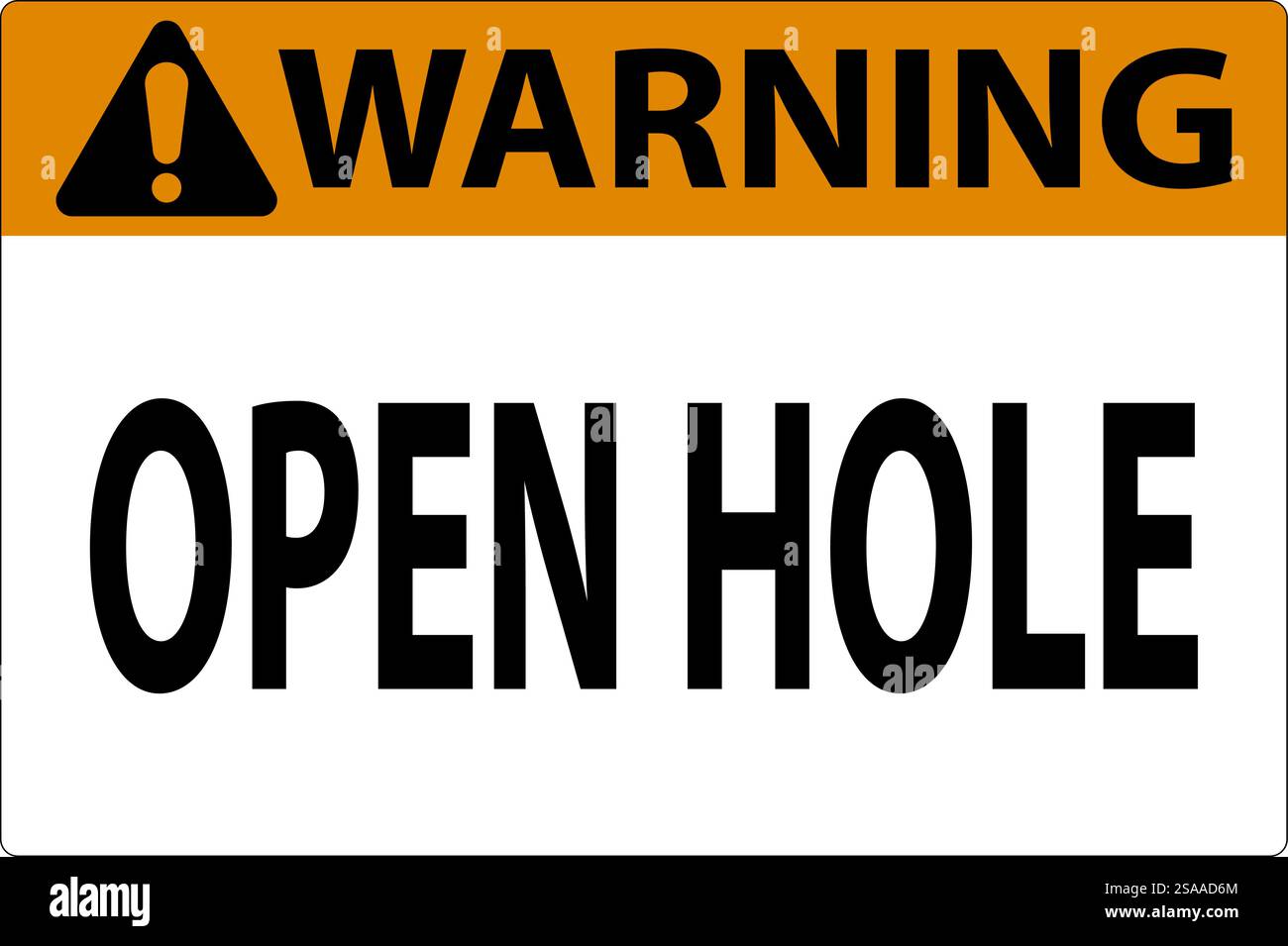 Warning Sign Open Holes Stock Vector Image & Art - Alamy