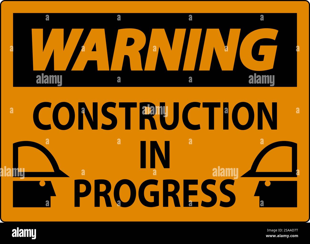 Warning Sign Construction In Progress Stock Vector Image & Art - Alamy