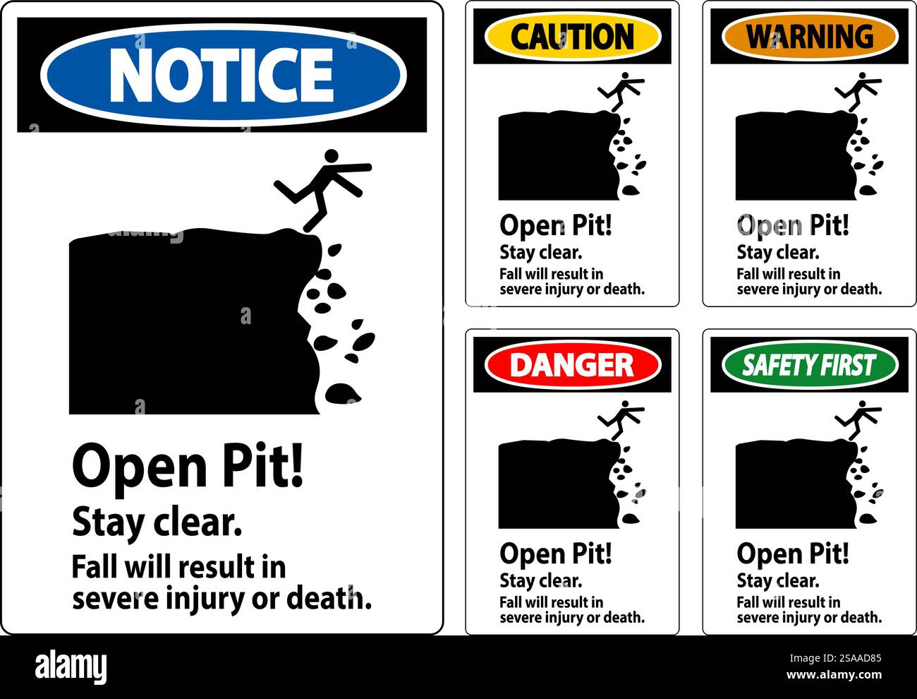 Danger open excavation sign construction hi-res stock photography and ...