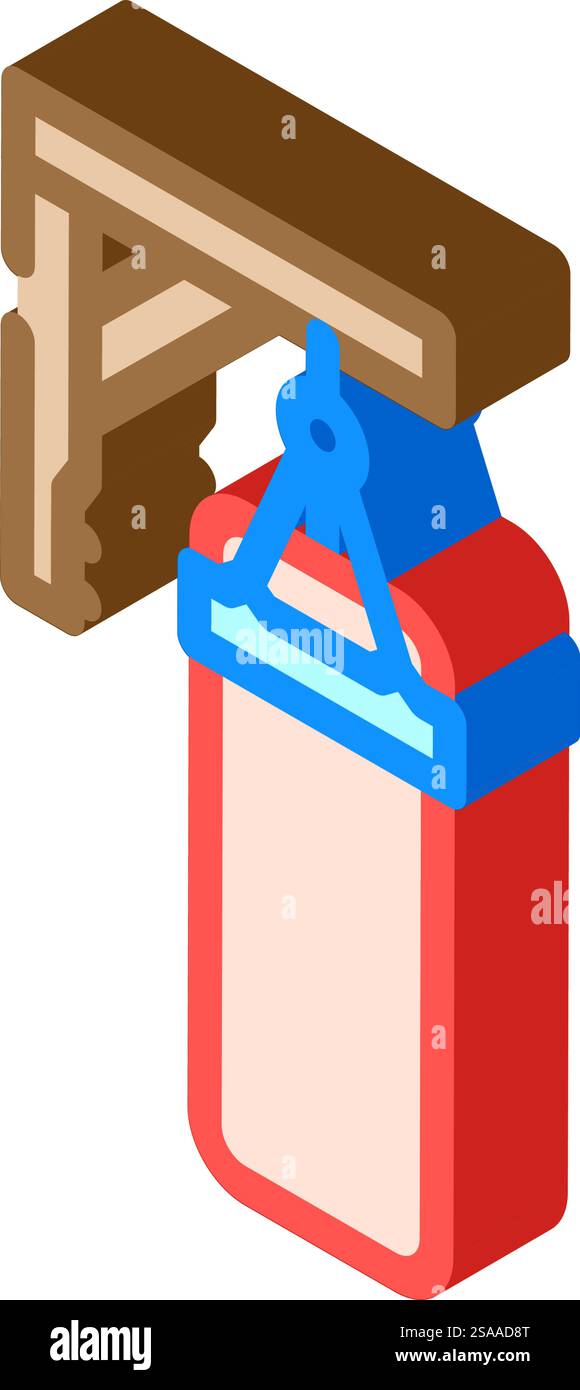 punching bag fitness tool isometric icon vector. punching bag fitness ...
