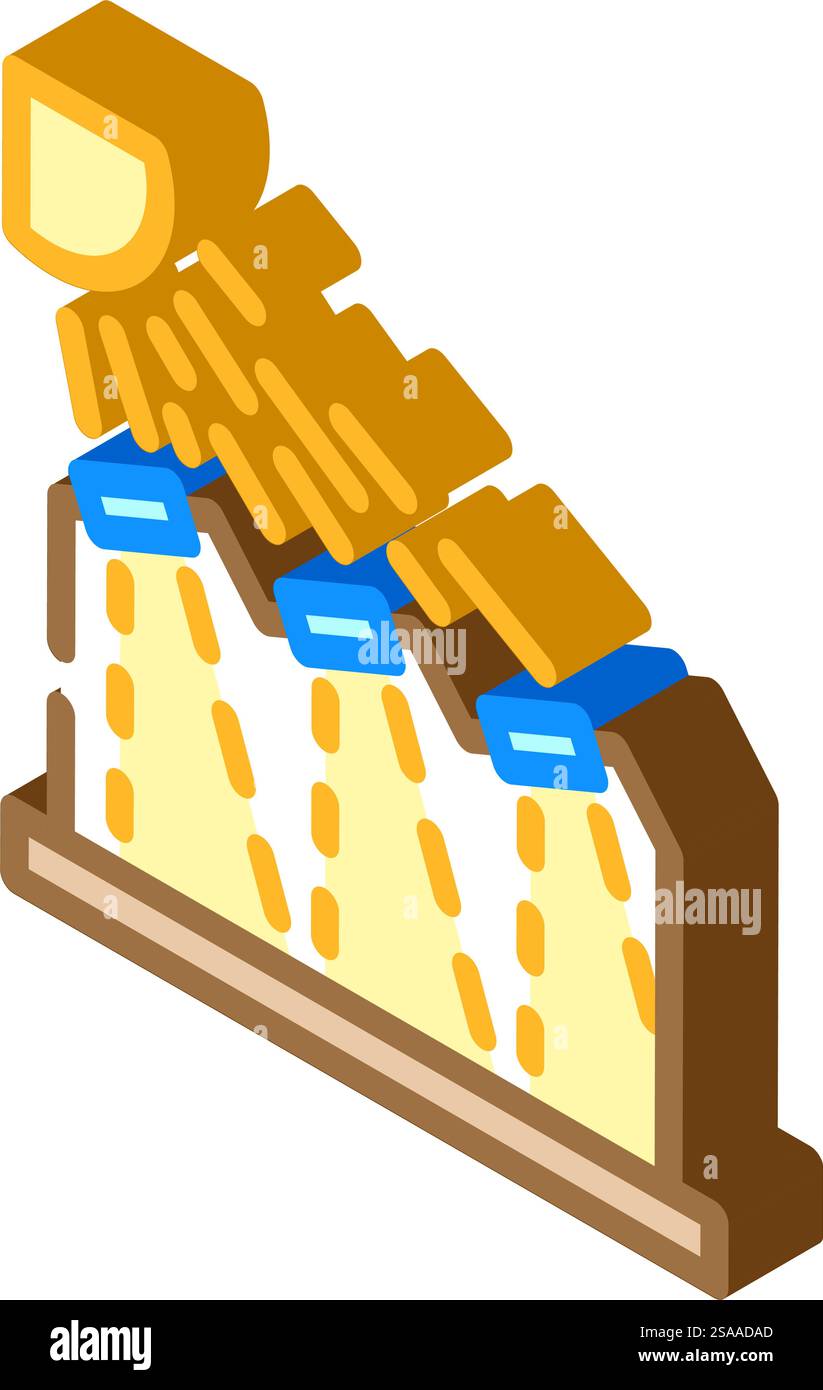 daylight harvesting green building isometric icon vector. daylight ...
