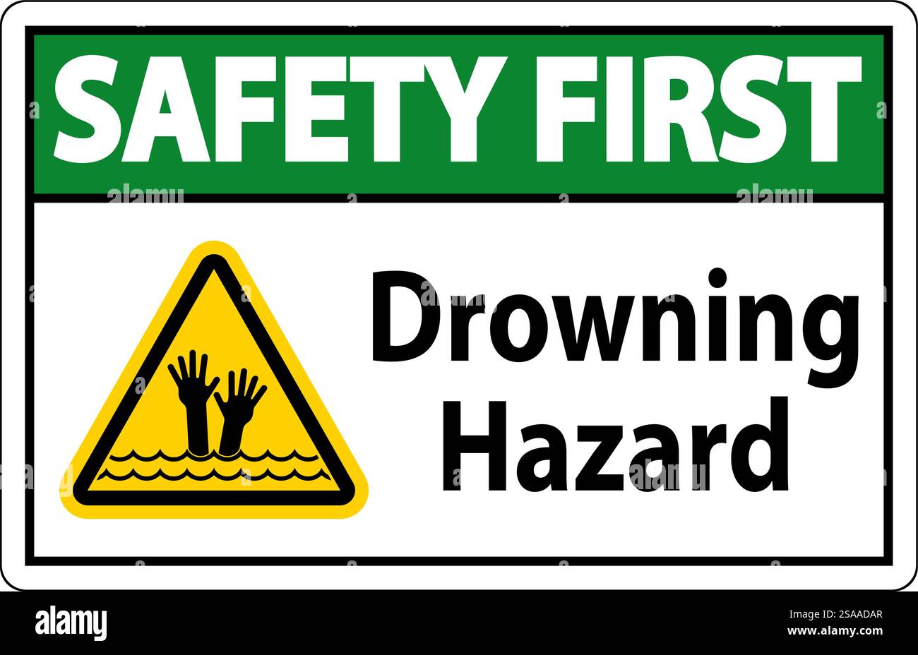 Beach Safety Sign Danger - Drowning Hazard Stock Vector Image & Art - Alamy
