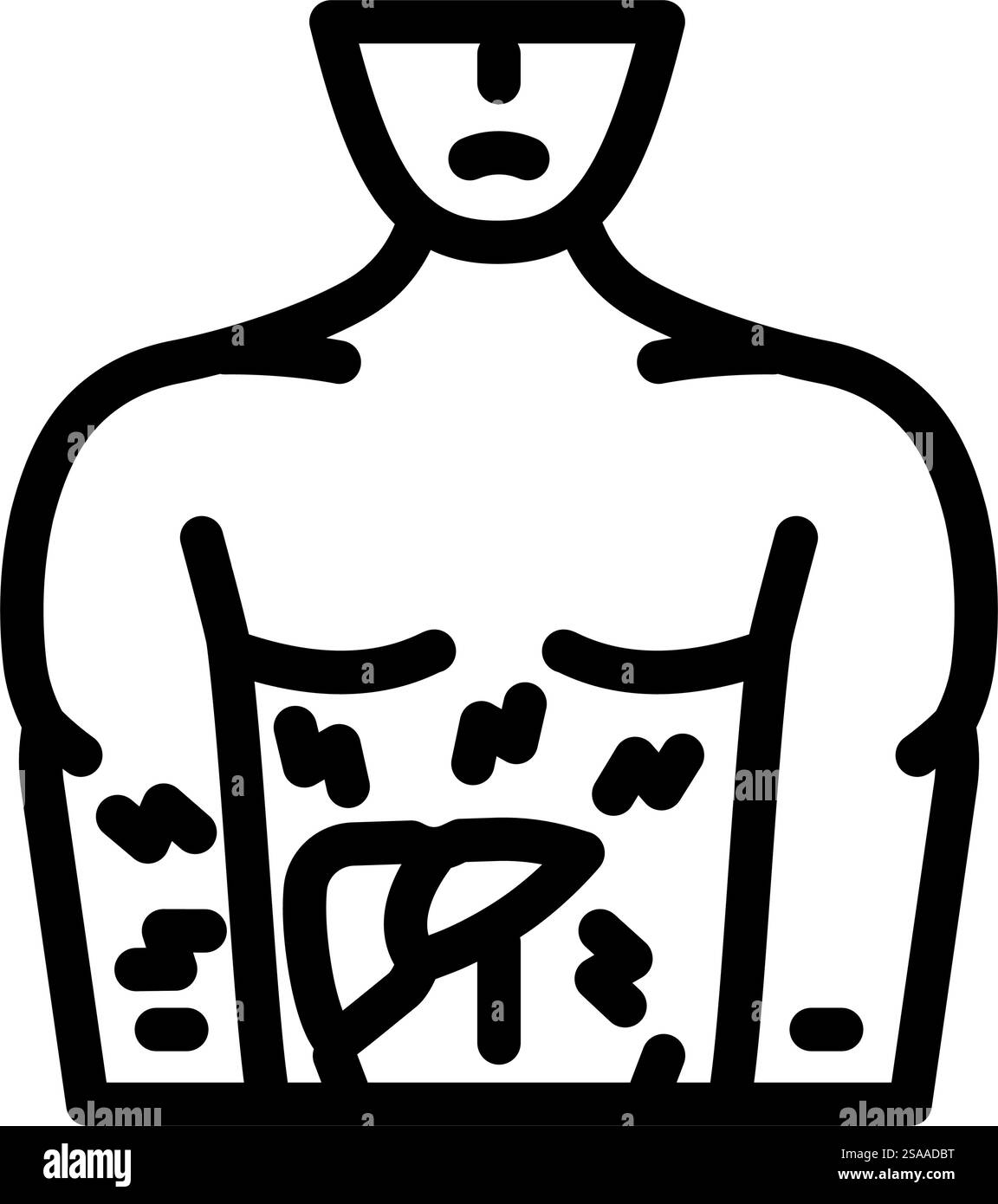 liver man disease line icon vector. liver man disease sign. isolated ...