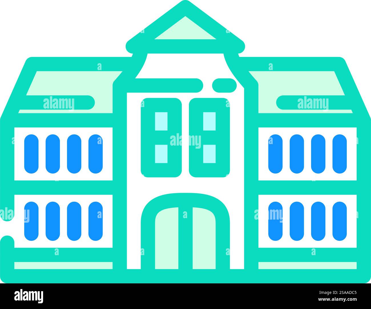 college school building color icon vector. college school building sign ...