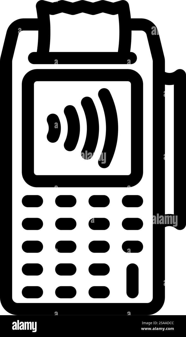 nfc payment terminal line icon vector. nfc payment terminal sign. isolated contour symbol black ...