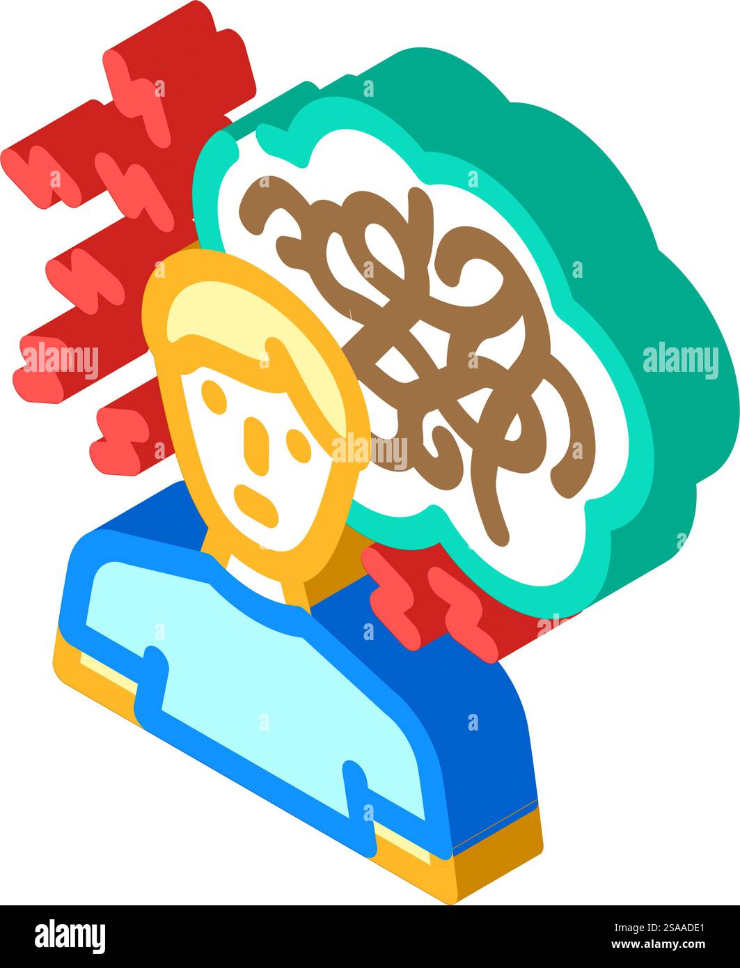 anxiety man disease isometric icon vector. anxiety man disease sign ...