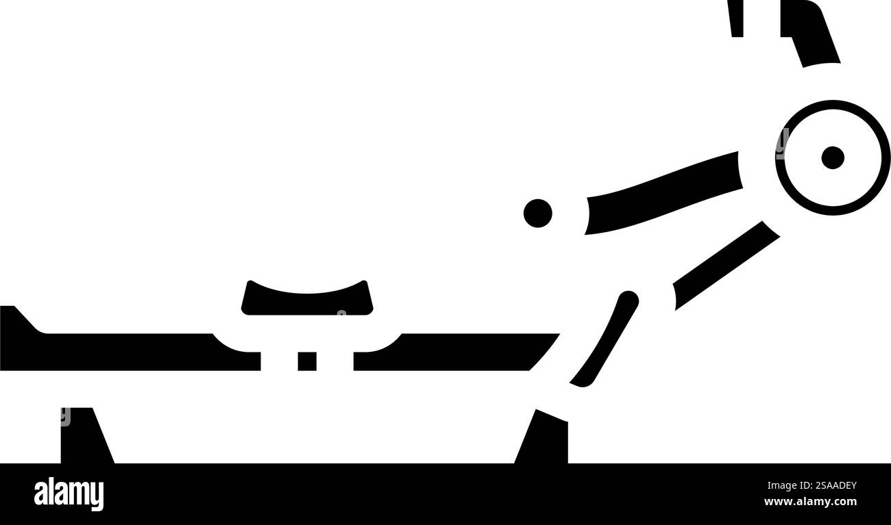 rowing machine fitness tool glyph icon vector. rowing machine fitness ...