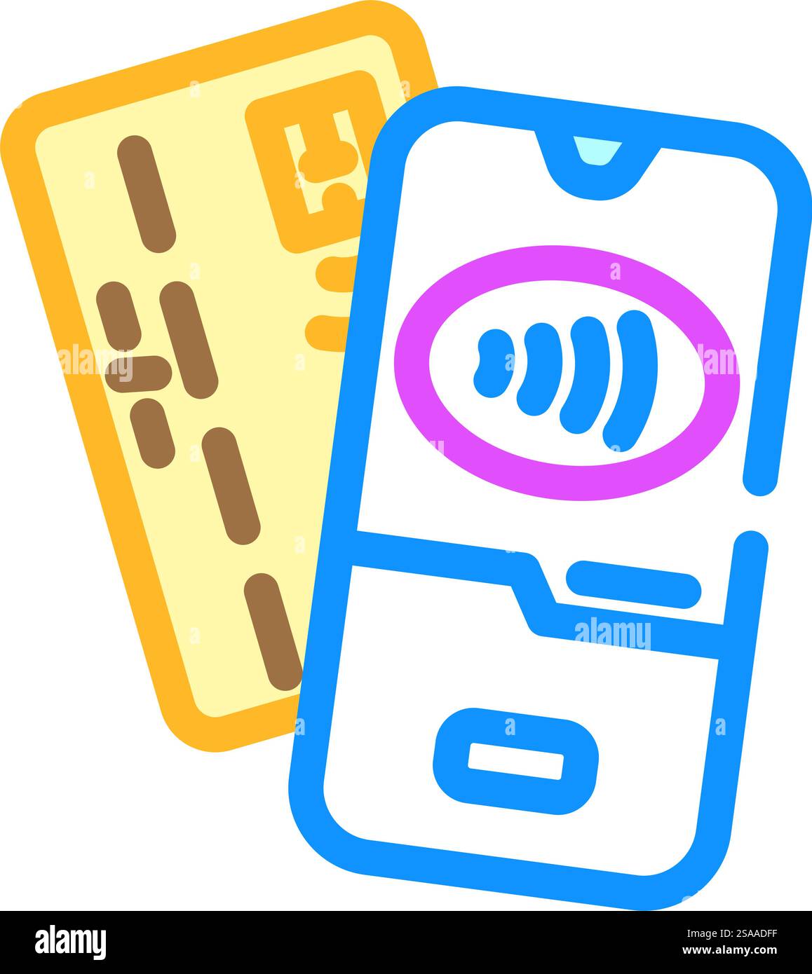 phone tapping card color icon vector. phone tapping card sign. isolated ...