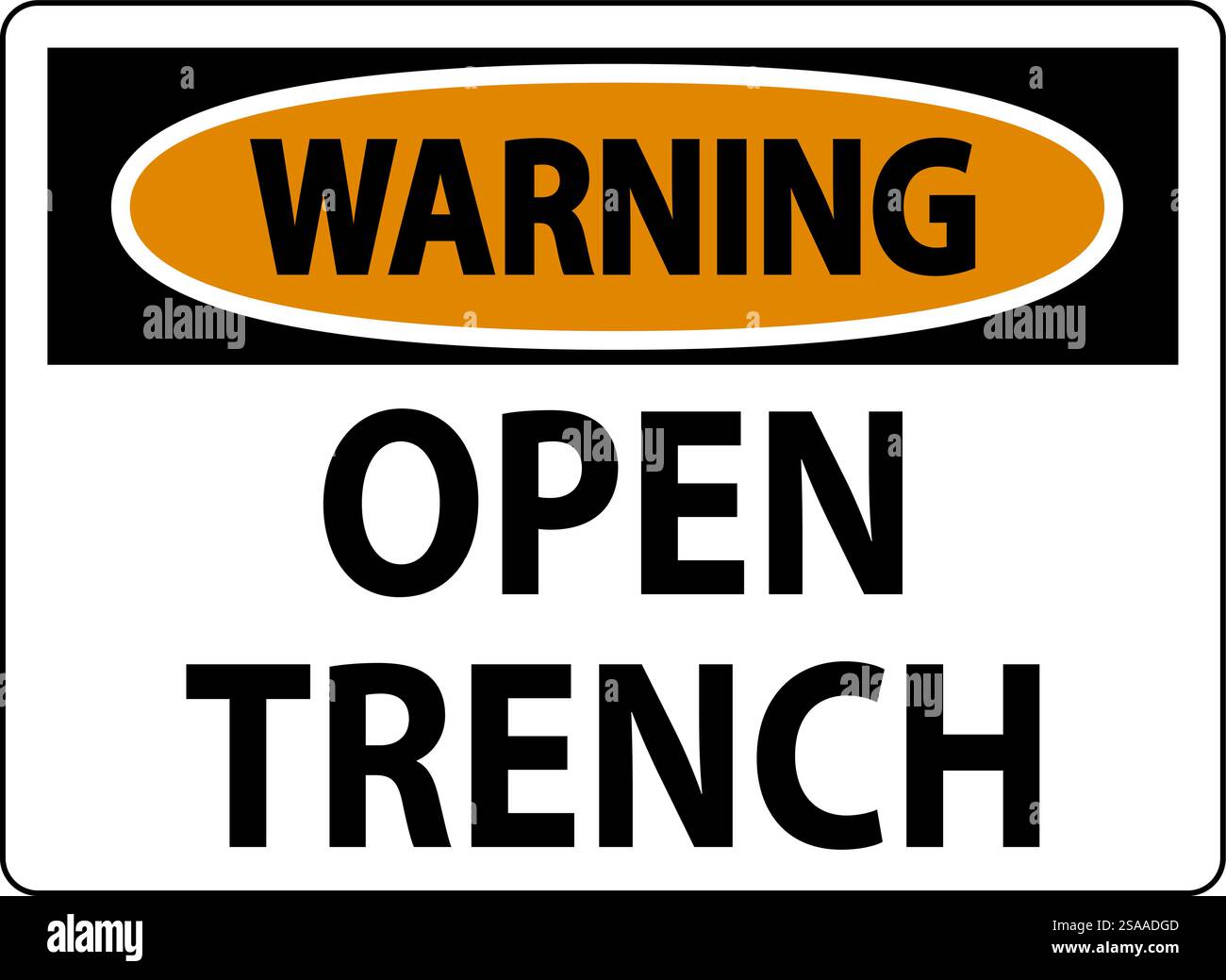 Warning Sign Open Trench Stock Vector Image & Art - Alamy