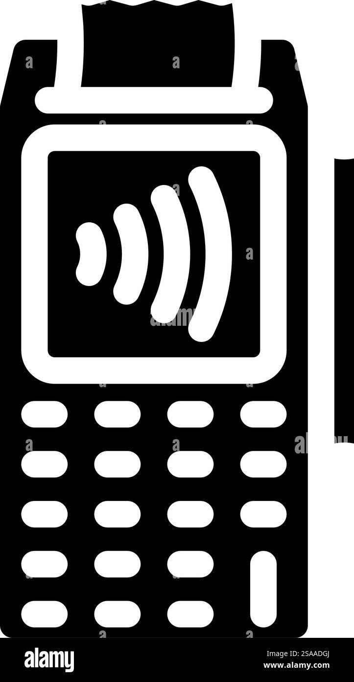 nfc payment terminal glyph icon vector. nfc payment terminal sign ...