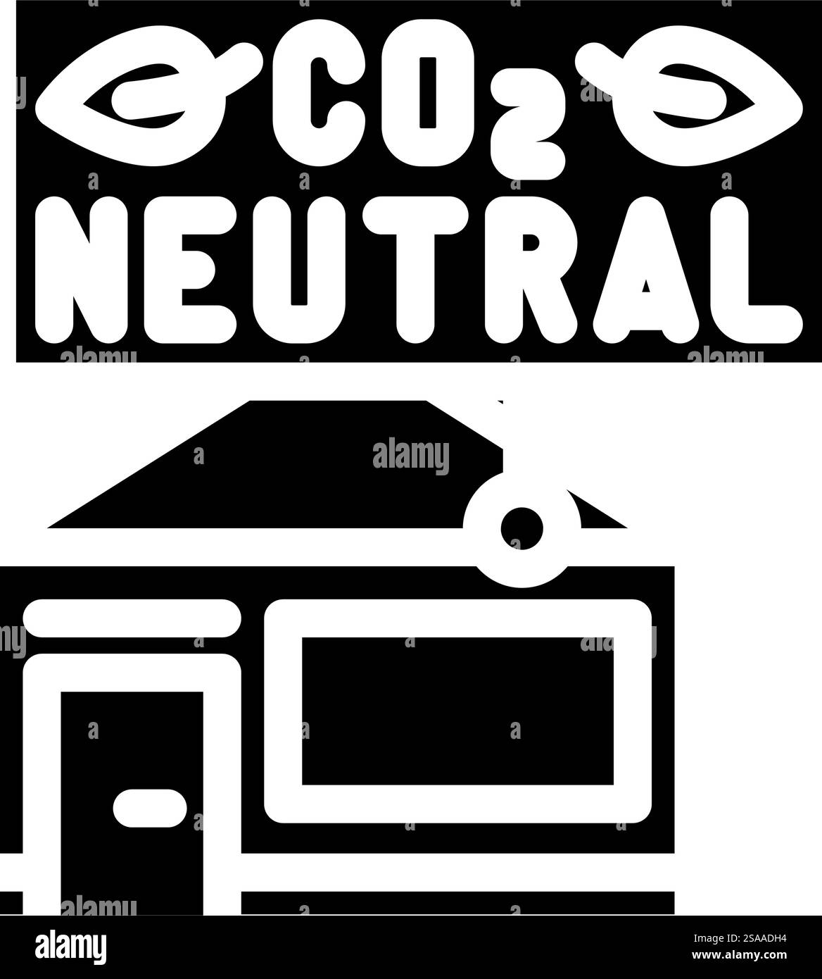 carbon neutral building green glyph icon vector. carbon neutral ...