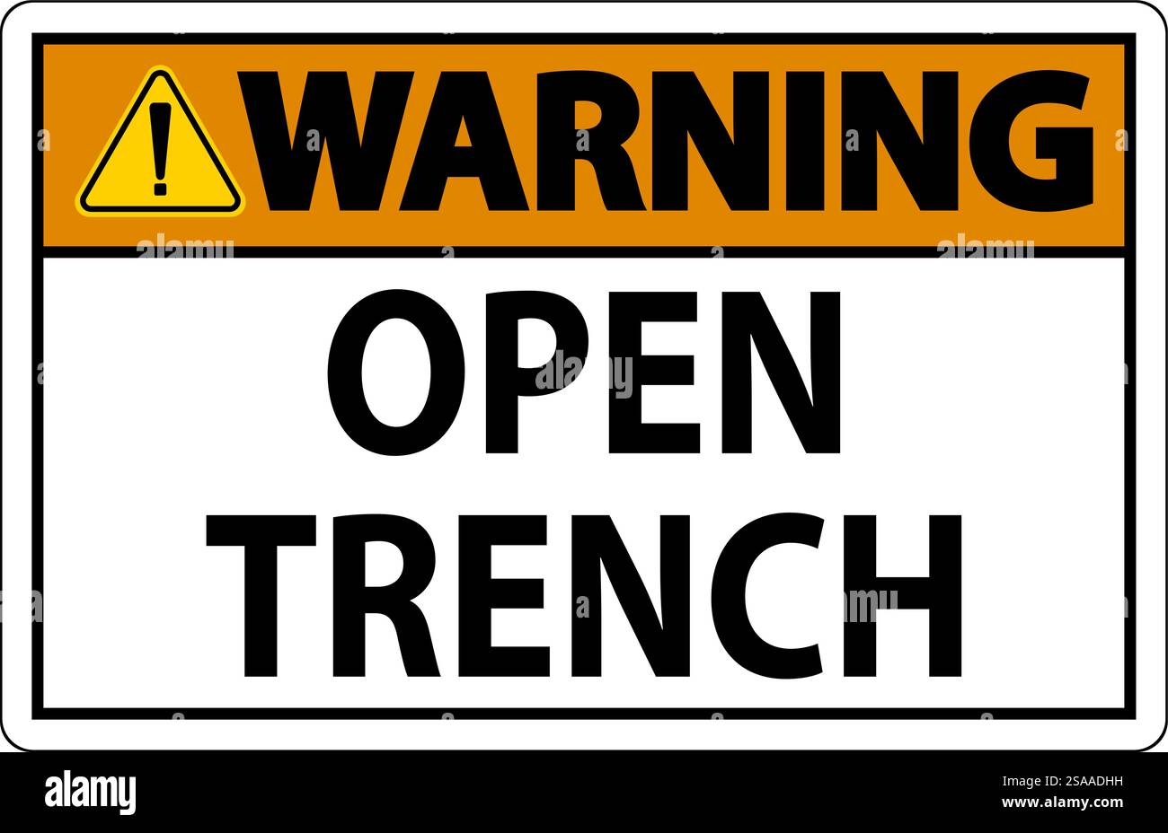 Warning Sign Open Trench Stock Vector Image & Art - Alamy