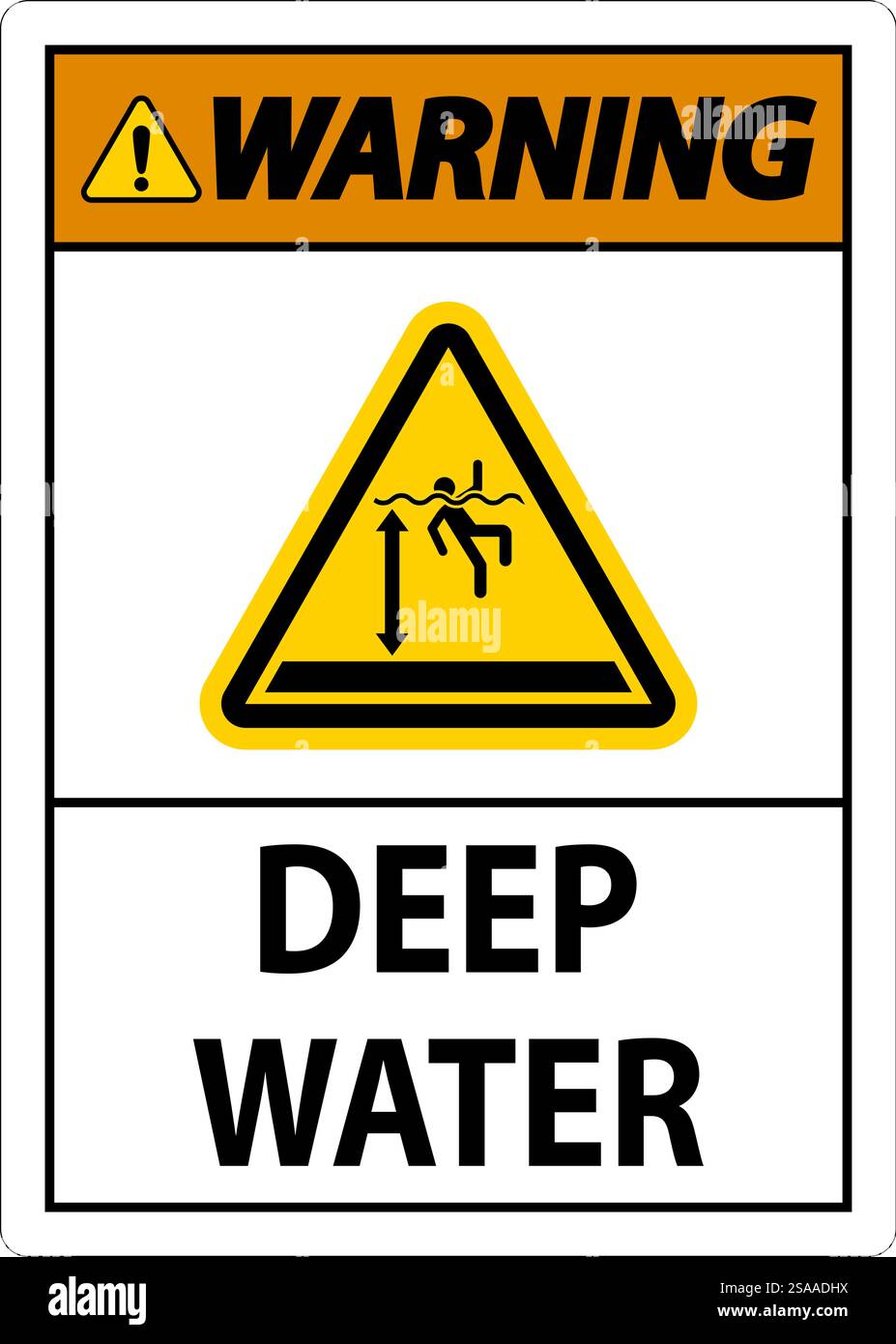 Warning Sign Deep Water Stock Vector Image & Art - Alamy