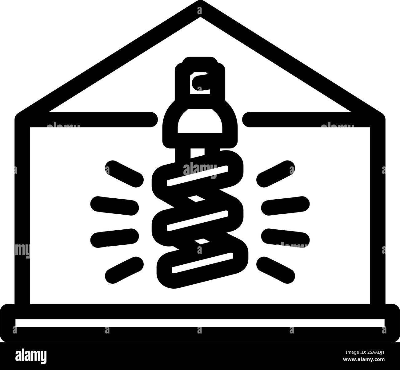 energy efficient lighting green building line icon vector. energy ...