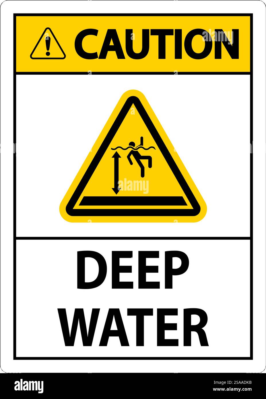 Caution Sign Deep Water Stock Vector Image & Art - Alamy