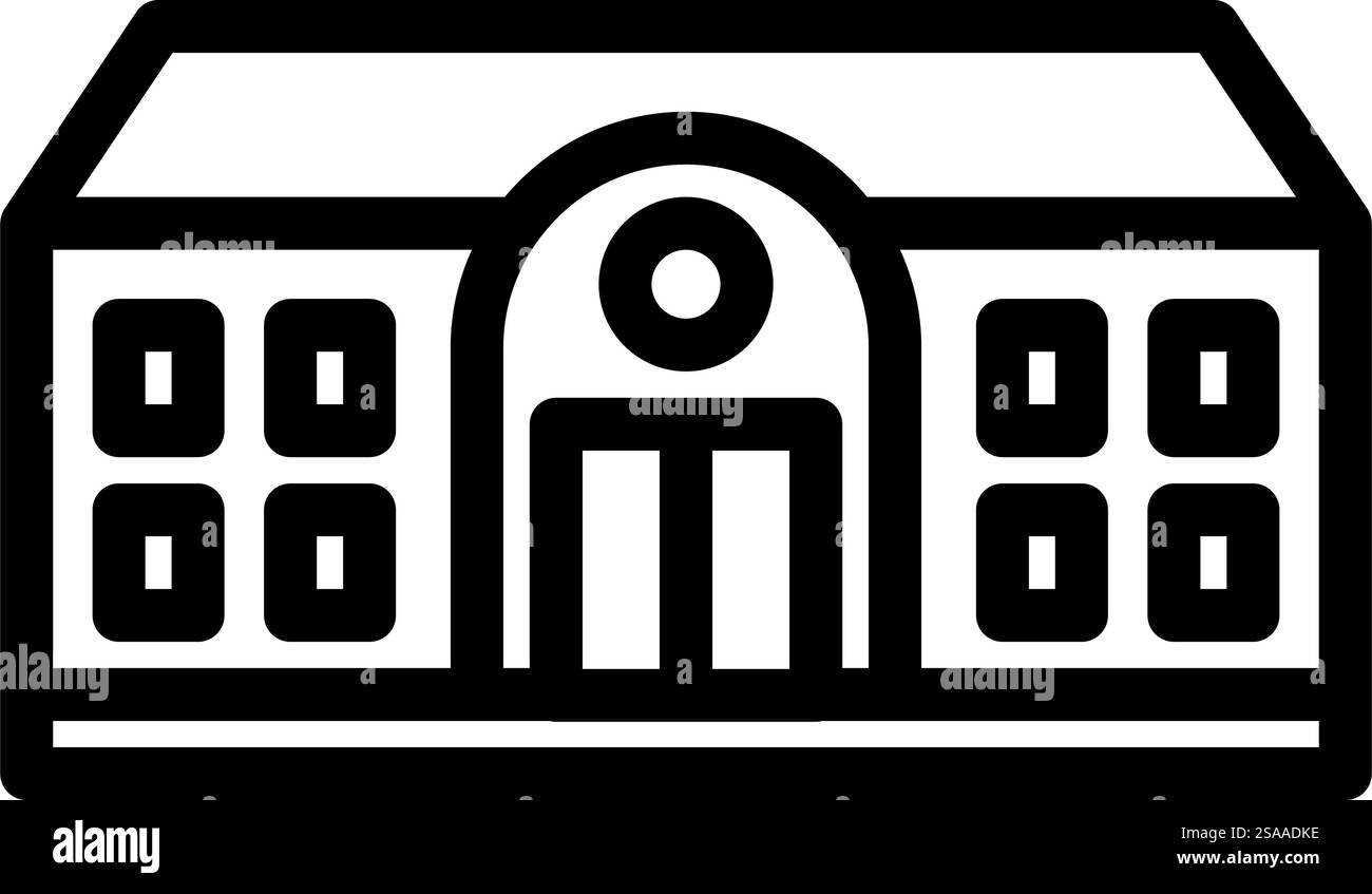 elementary school building line icon vector. elementary school building ...