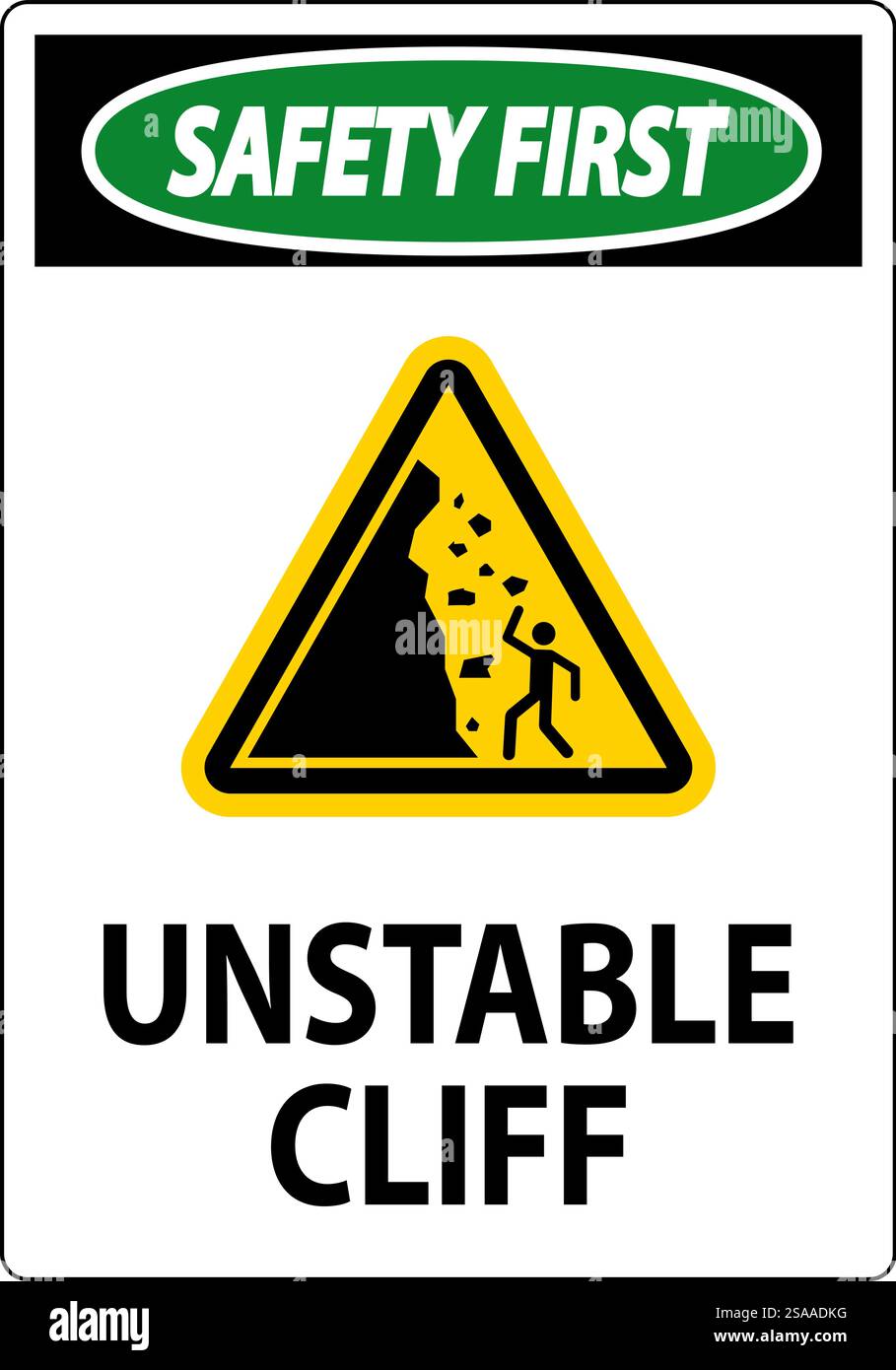 Sign danger bluff cliff hi-res stock photography and images - Alamy