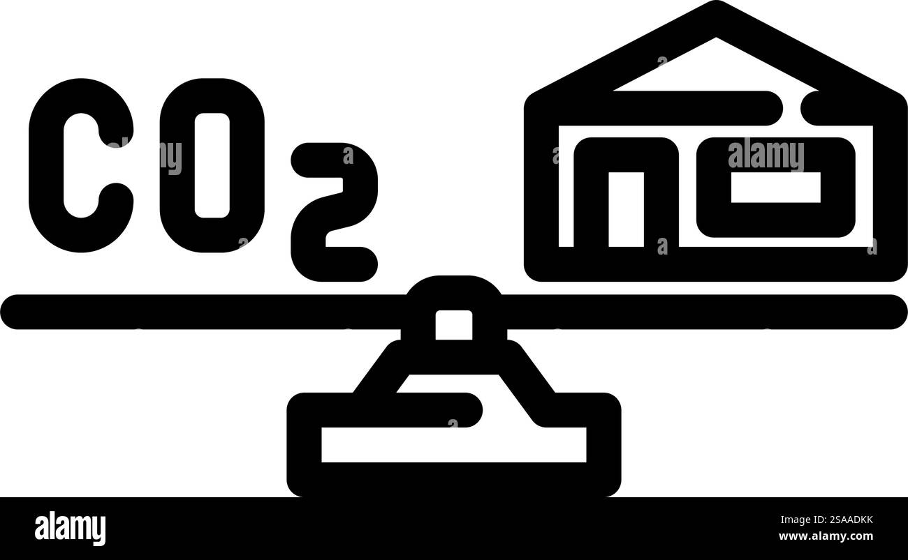 low emission materials green building line icon vector. low emission ...