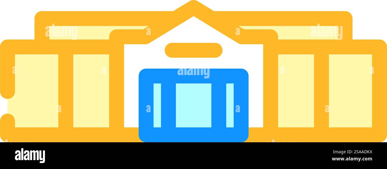 big box store shop color icon vector. big box store shop sign. isolated ...