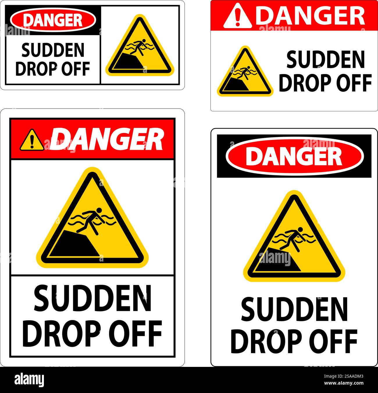 Danger Sign Sudden Drop Off Stock Vector Image & Art - Alamy