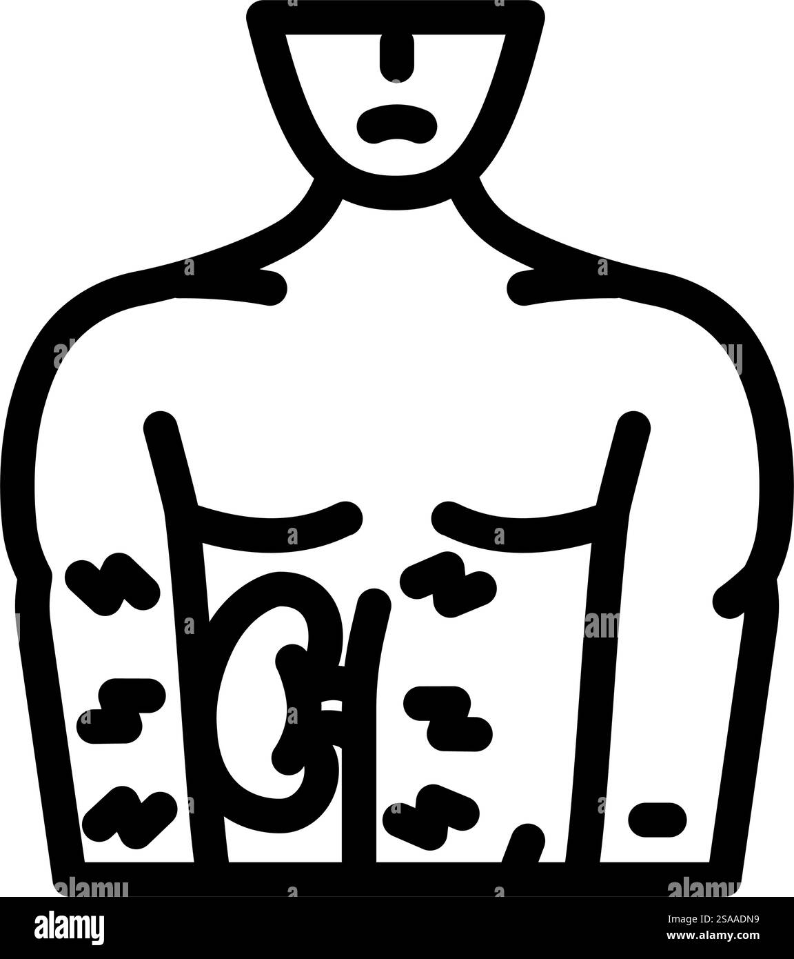 kidney man disease line icon vector. kidney man disease sign. isolated ...