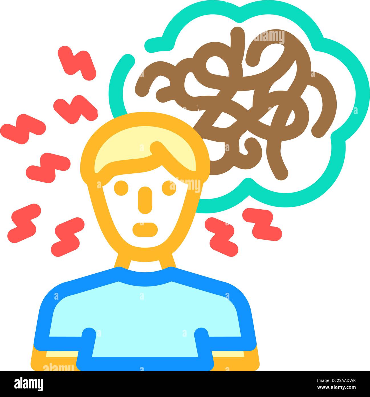 anxiety man disease color icon vector. anxiety man disease sign ...