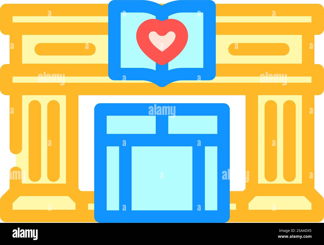 book club shop color icon vector. book club shop sign. isolated symbol ...