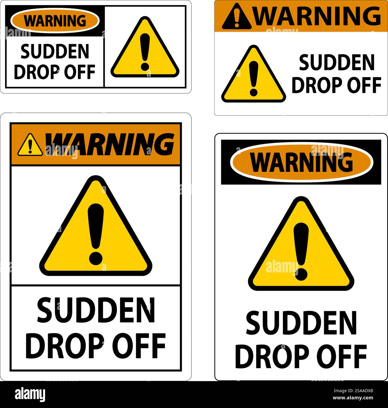 Warning Sign Sudden Drop Off Stock Vector Image & Art - Alamy