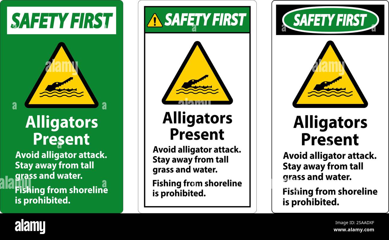 Alligator Warning Sign, Danger - Alligators Present, Avoid Alligator ...