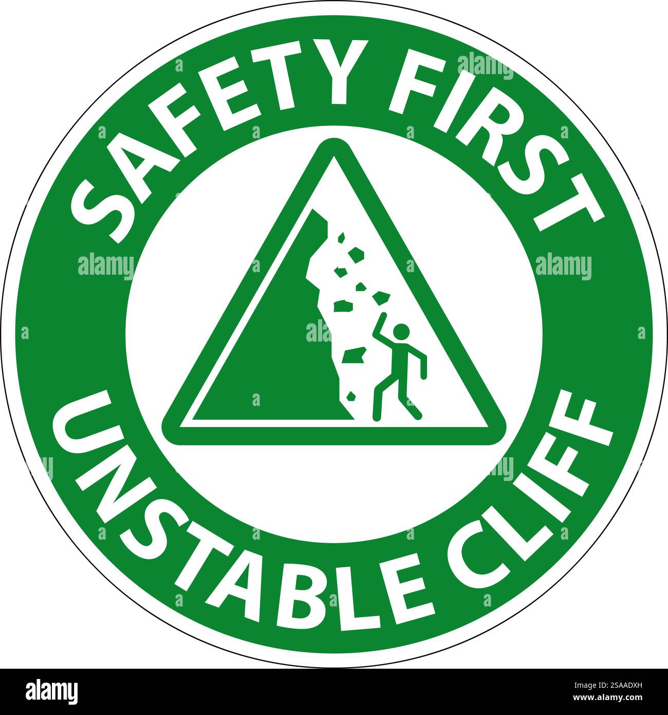 Water Safety Sign, Danger - Unstable Cliff Stock Vector Image & Art - Alamy