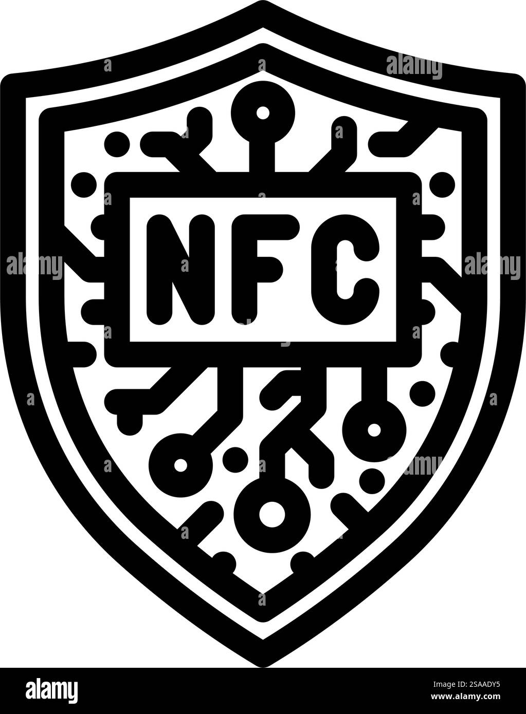 nfc security technology line icon vector. nfc security technology sign ...