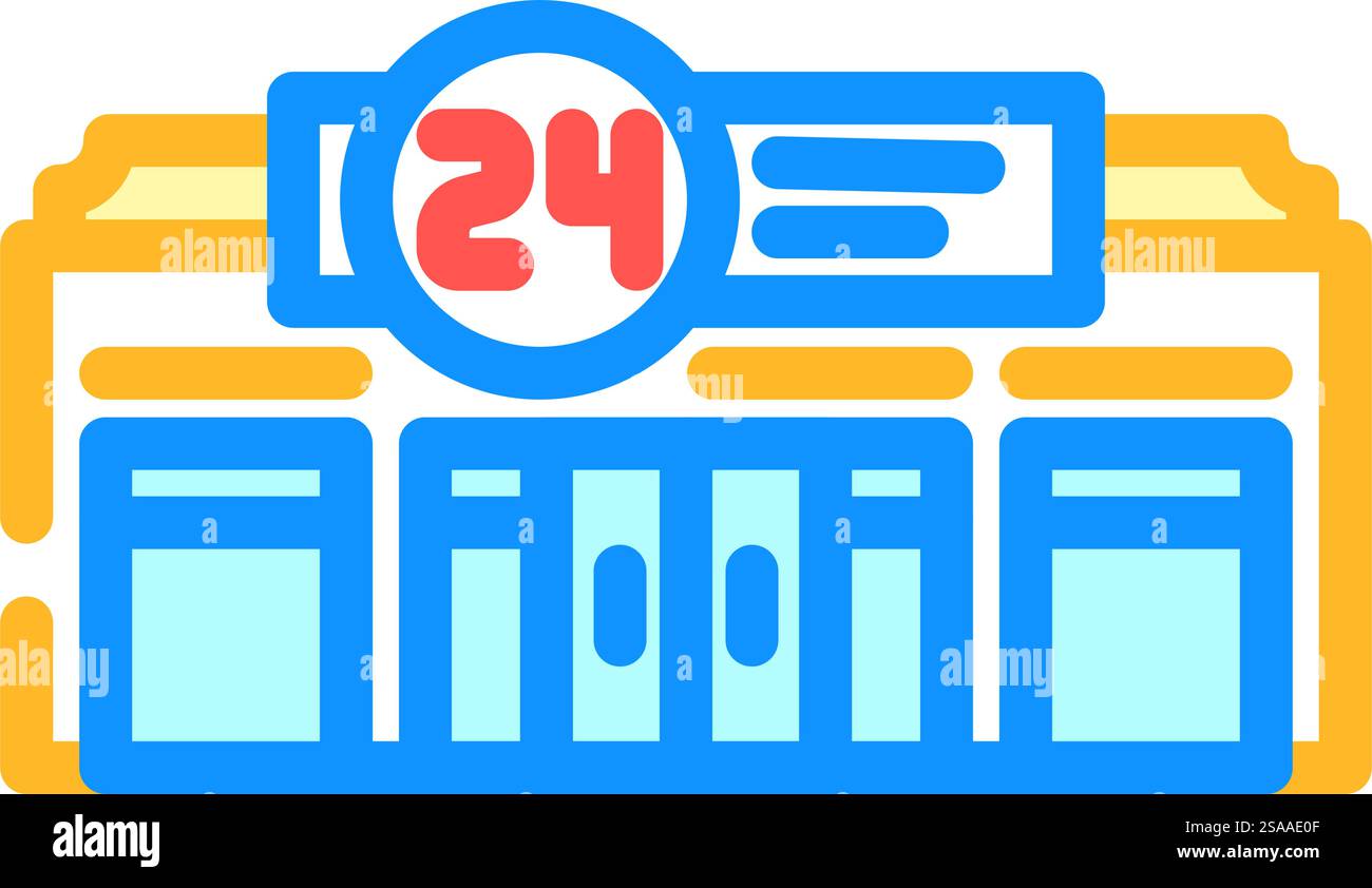 chain store color icon vector. chain store sign. isolated symbol ...